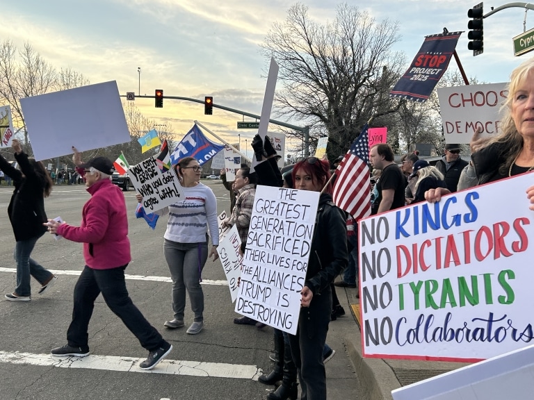 Hundreds Gather for "No Kings" Protest in Redding – Shasta Scout
